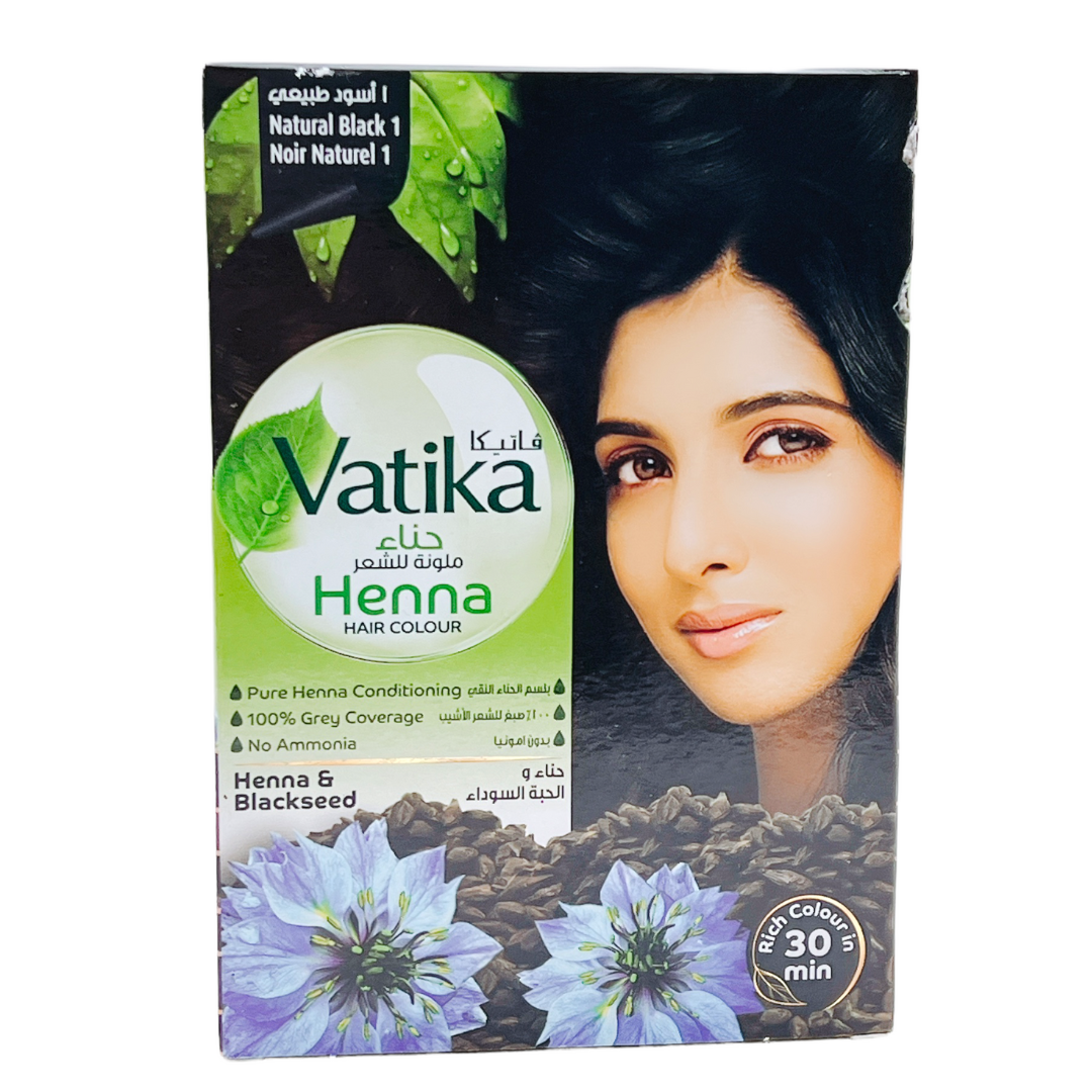 Dabur Vatika Heena Hair Colour Natural Blue Black 60gm – India At Home